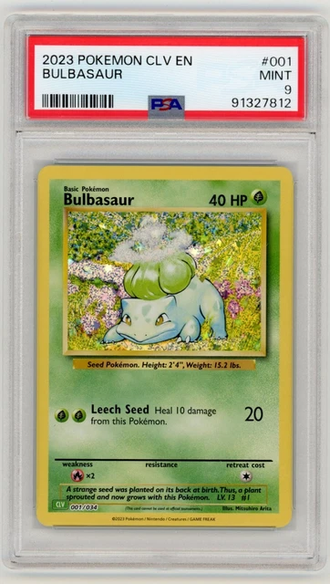 CARTE POKÉMON : Bulbasaur 001/034 - Psa 9 - Trading Card Game Classic ...