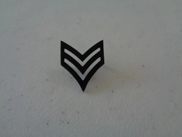 US ARMY E5 Sergeant Insignia Rank Pin Black Chevron Double Post Clutch ...