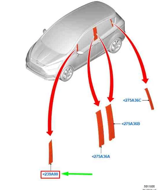 FORD B-MAX B232 Front Right A Pillar Door Panel Trim 1915496 NEW £37.54 ...