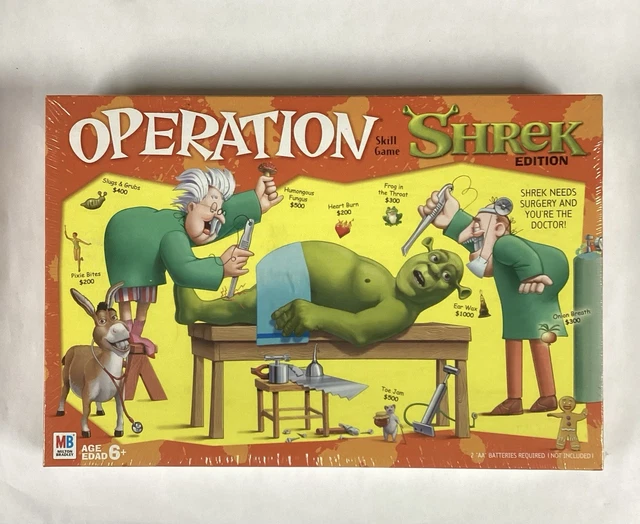 OPERATION BOARD GAME Shrek Edition Milton Bradley 2004 New Sealed £26. ...