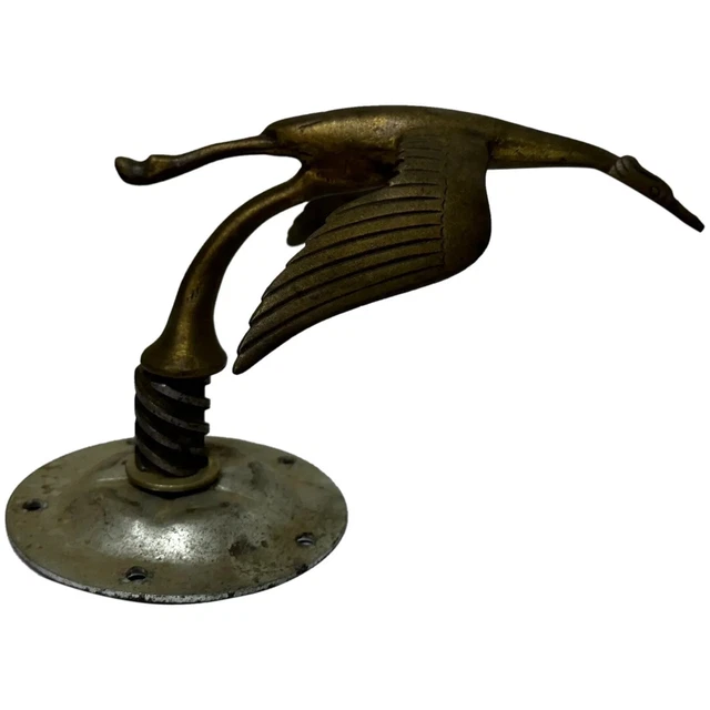 ORIGINAL ART DECO British Rare Ornithology Stork Bird Car Mascot ...