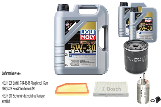 BOSCH INSPECTION SET 7L Liqui Moly Spécial Tec F 5W-30 pour Volvo S60 II 2.0 T EUR 166,18 ...