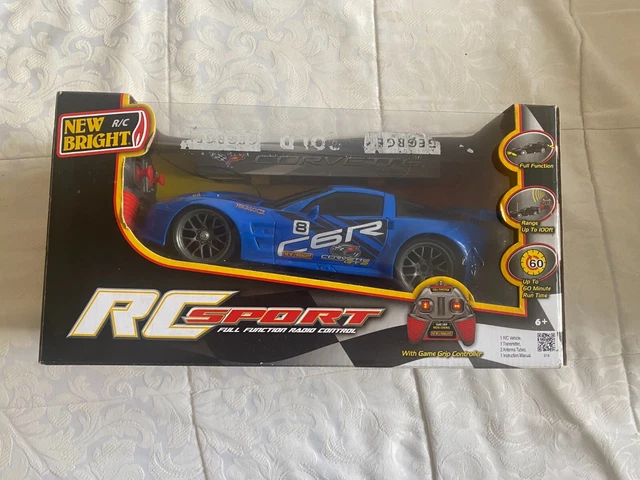 NEW BRIGHT REMOTE Control Car Corvette GT2 Race Car Blue BOXED £10.00 ...