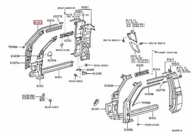 GENUINE TOYOTA LANDCRUISER 70 Series HZJ FZJ FJ Front Right RH Roof ...