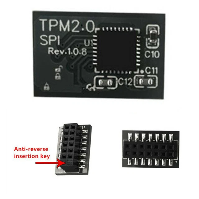 TPM 2.0 SECURITY Module Board For ASROCK 14 PIN SPI Motherboard For ...