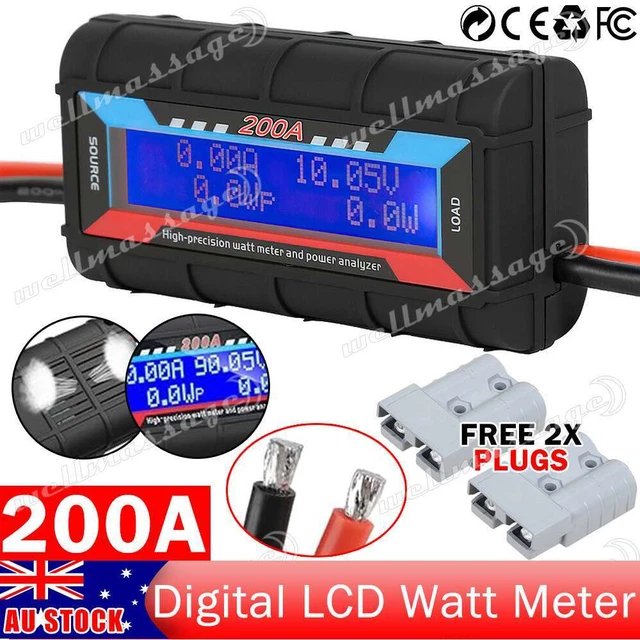 12V 200 AMP Watt Meter Anderson Plug Power Analyser Solar Caravan ...
