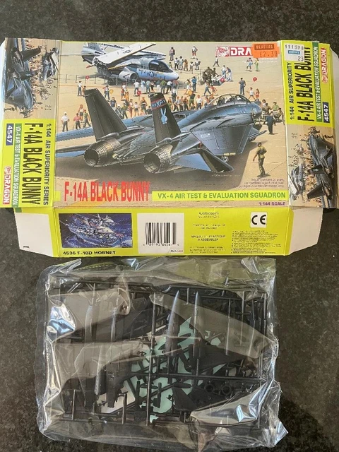 DRAGON 1/144 SCALE F-14A Black Bunny VX-4 Model Airplane Kit no 4547 ...