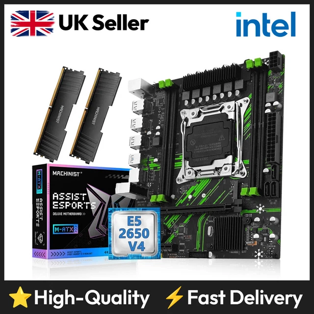 X99 INTEL LGA2011-3 Micro-ATX Motherboard + Xeon E5 2650 V4 + 16GB DDR4 ...