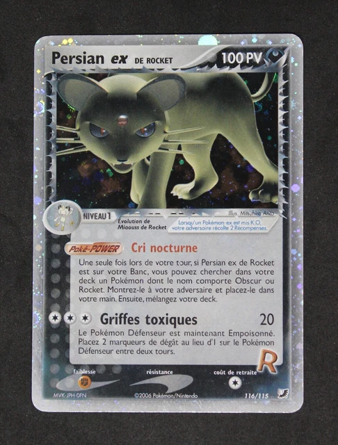 CARTE POKEMON 116-115 Persian ex de Rocket holo 2ème édition ex forces ...