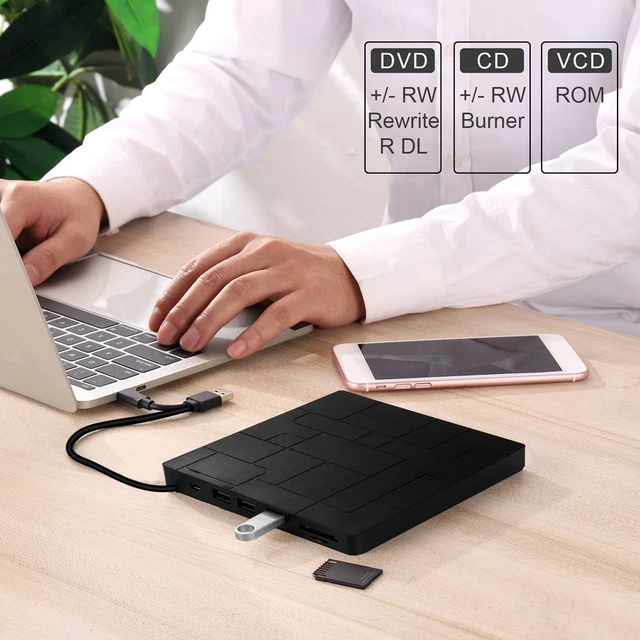 BURNER MULTIFUNCTION OPTICAL Drive 7 in 1 CD CD DVD Computer USB ...