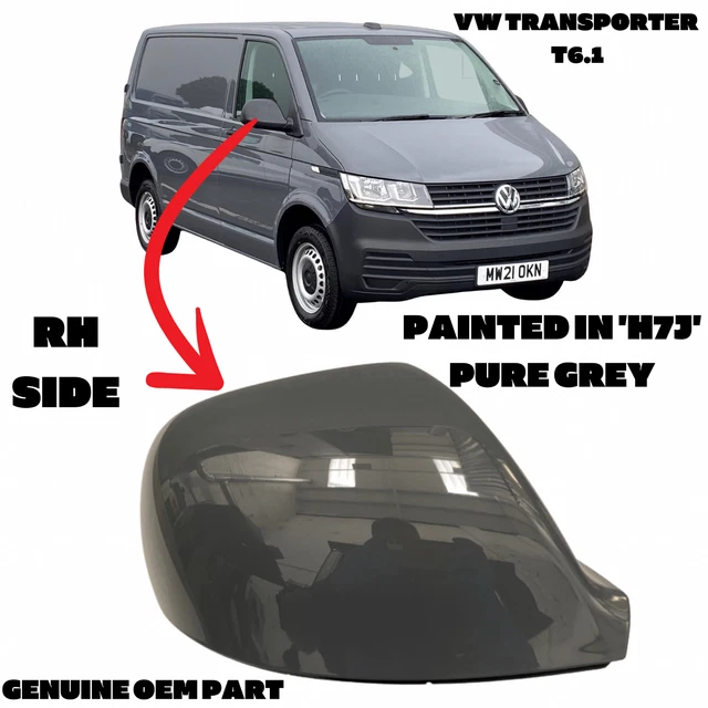 VW TRANSPORTER T6.1 Painted Pure Grey H7J Mirror Cover Rh Side Genuine ...