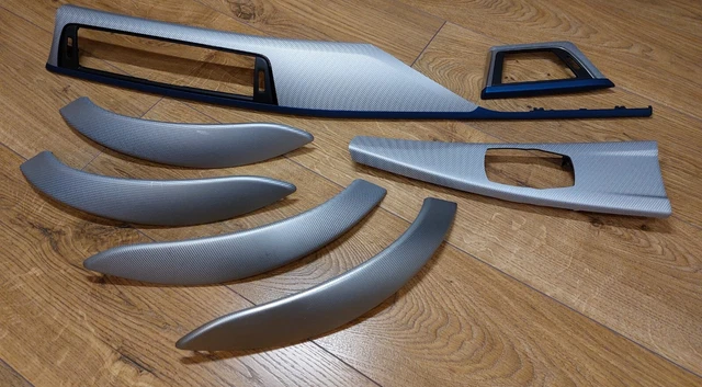 BMW F30 F31 F32 F34 F36 F80 F82 OEM aluminum hexagon blue interior trim ...