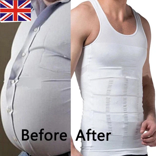 UK MEN SLIMMING Body Shaper Belly Tummy Control Compression Vest ...