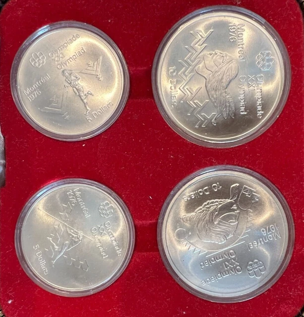 1976 MONTREAL OLYMPIC Sterling Silver Coins - Set of 4 (1900) $215.99 ...
