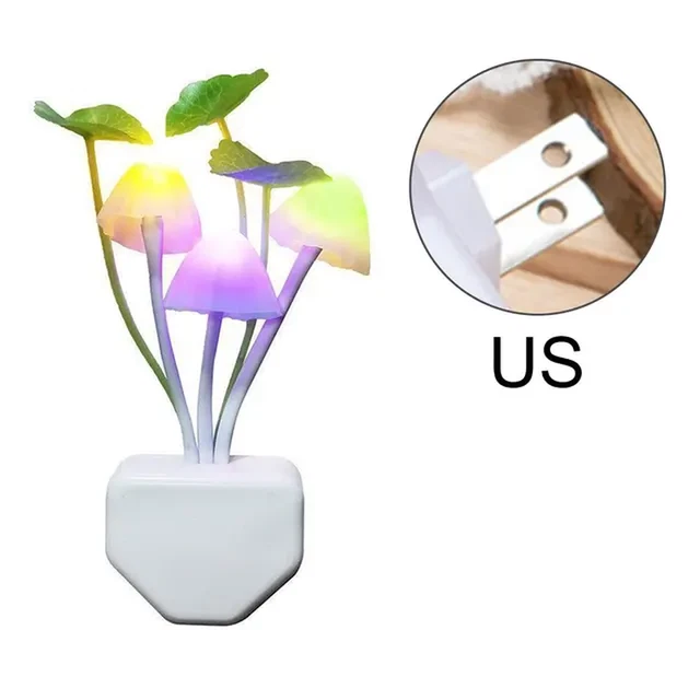 LIGHT CONTROLLED DREAM Mushroom 7 Color LED Night Light Novelty Night ...