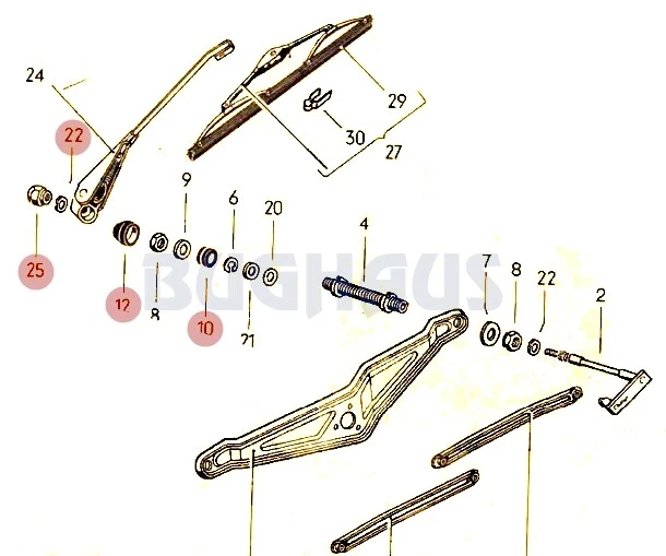 VW 70-72 BEETLE Ghia Super Beetle Wiper Rejuvenate / Reseal Kit! 8 Pcs ...