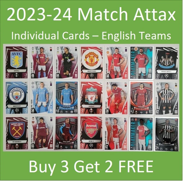 2023-24 MATCH ATTAX UEFA Soccer Cards - Buy 3 Get 2 FREE English Teams ...