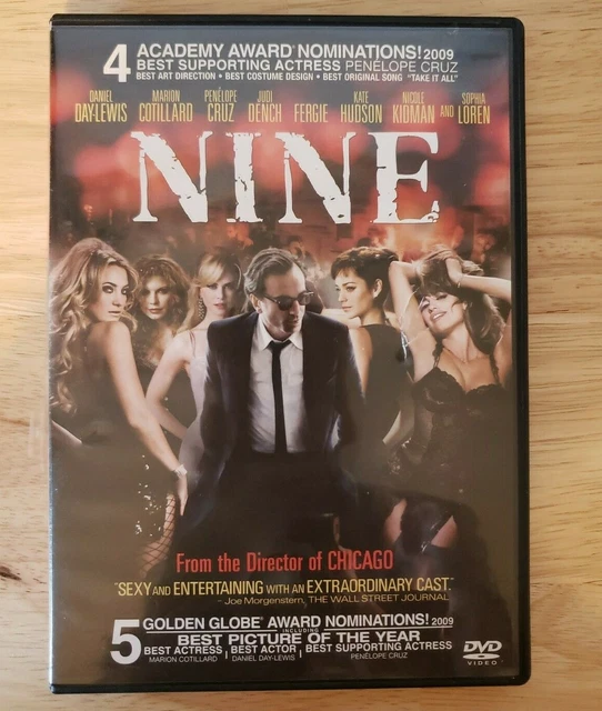 NINE, DVD MOVIE Daniel Day-Lewis Penelope Cruz Kate Hudson Nicole ...