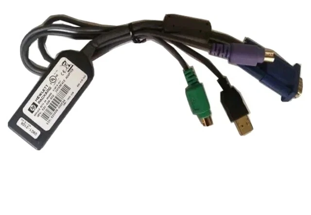 HP INTERFACE ADAPTER Cable KVM 414619-001 PS2/USB CAT5 RJ-45 Computer ...