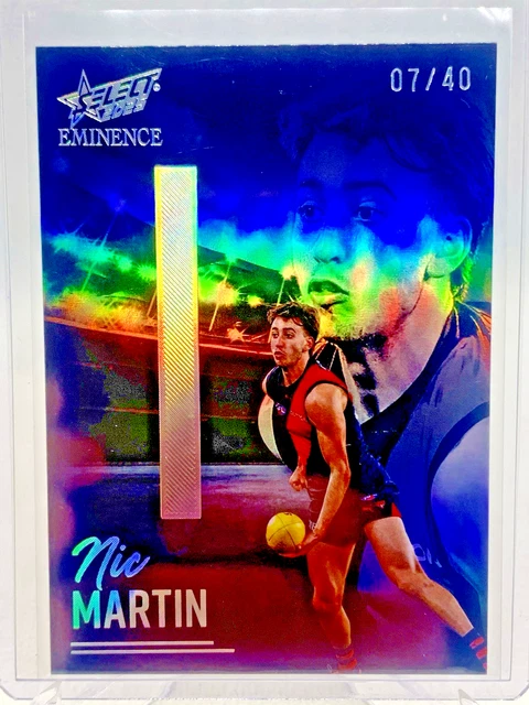 2025 AFL SELECT Eminence🔥NIC MARTIN🔥Nameplate Black Platinum LOW #07/40 ...