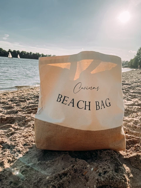 BEACH BAG | STRANDTASCHE | Personalisiert | mit Namen/Text | xl Canvas ...