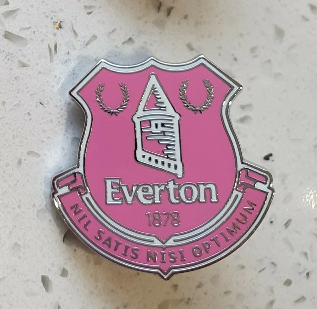 EVERTON FC OFFICIAL Pin Badge - Pink and White Club Crest - Great Gift ...
