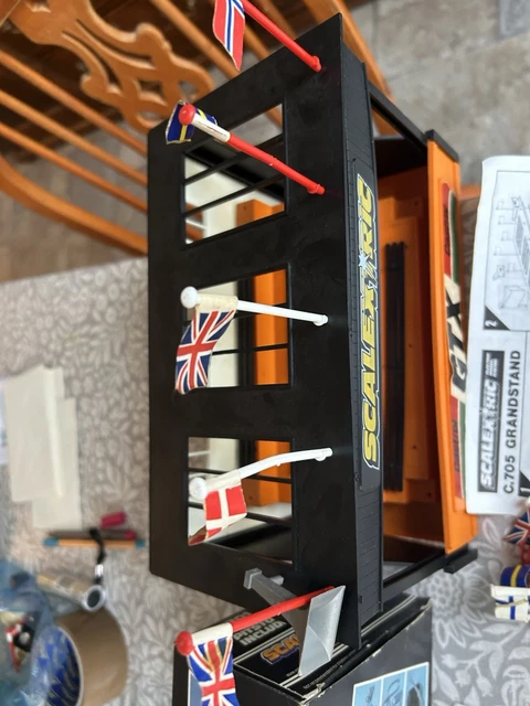 SCALEXTRIC TRACKSIDE 1980'S C705 GTX GRANDSTAND SPECTATOR STAND (ORANGE ...