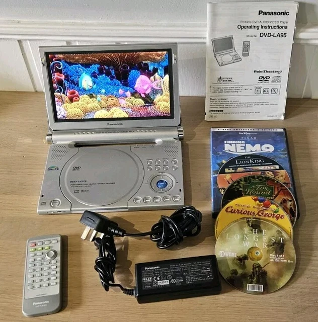 PANASONIC DVD-LA95 REGION 1 Portable DVD Player with Remote, 5xDVDs ...