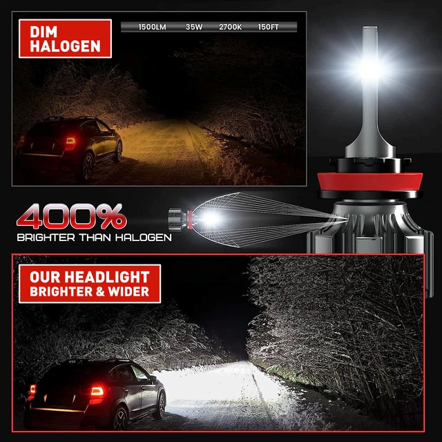 FOR TOYOTA PRADO 150 2009-2012 H11 LED Headlight Low Beam Bulbs Kit ...