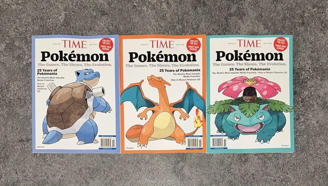 TIME MAGAZINE POKEMON 2025 Blastoise Venusaur Charizard Complete Set of ...