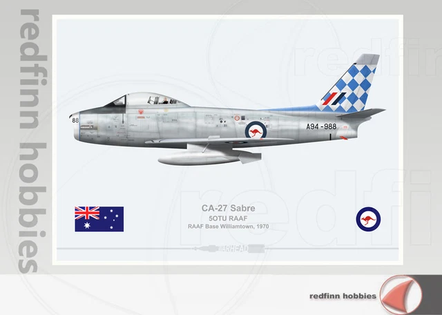 WARHEAD ILLUSTRATED CA-27 Sabre 5OTU RAAF A94-988 Aircraft Print $29.00 ...
