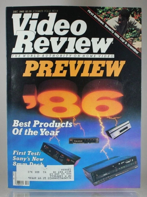 VIDEO REVIEW MAGAZINE 1986 Preview Sony 8mm Gremlins Vintage ...