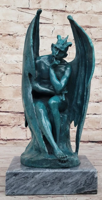 SATAN LUCIFER DEVIL Statue Bronze Satanism Baphomet Hot Cast Marble ...
