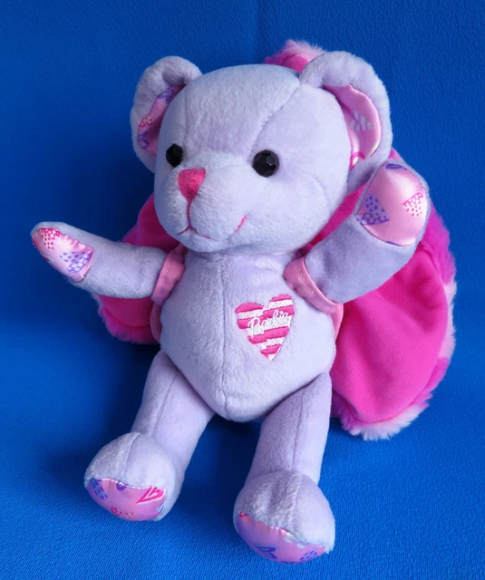 BARBIE TEDDY BEAR plush BELLE heart BACPACK SLEEPING BAG soft toy MATTEL VINTAGE £19.99 ...