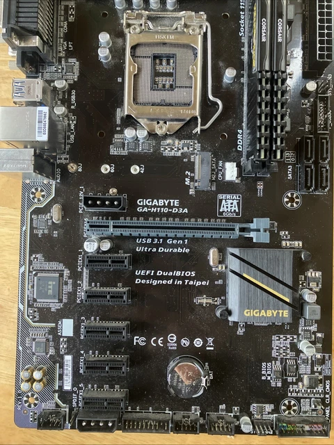 GIGABYTE GA-H110-D3A INTEL LGA 1151 + IO Shield + 16Gb Corsair DDR4 2400mhz Ram £42.32 - PicClick UK