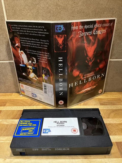 HELLBORN EX RENTAL Big Box VHS - Blockbuster Video Sticker £5.99 ...