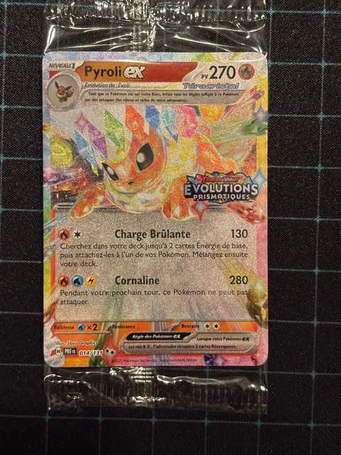 CARTE POKEMON PYROLI 014/131 EX PROMO EV8.5 EVOLUTIONS PRISMATIQUES PRE ...