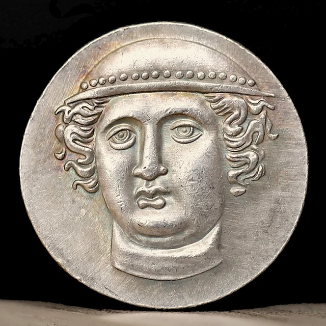 398-381 BC ANCIENT Greek Coin Head of Hermes and Goat Silver Plated ...