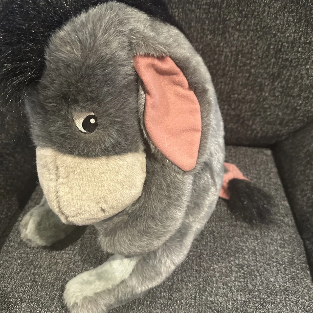 DISNEY STORE WINNIE the Pooh Eeyore Dark Grey Plush With Detachable ...