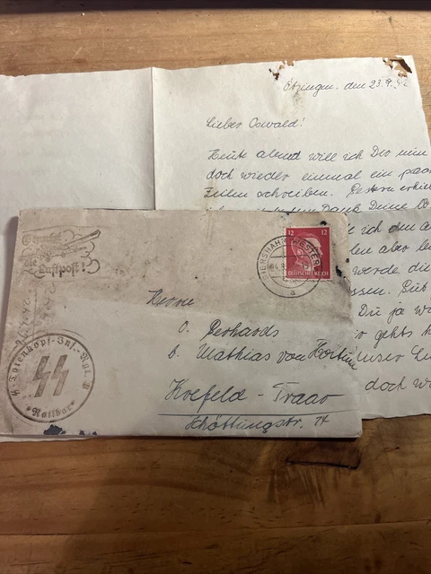 RARE WW2 GERMAN Feldpost Letter from Soldier or family Luftwaffe L $19. ...