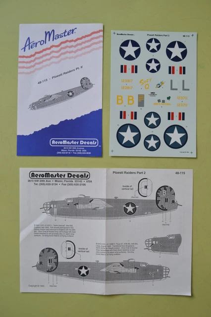 AEROMASTER DECALS 1/48 B-24 Liberator Ploesti Raiders Part II EUR 14,75 ...