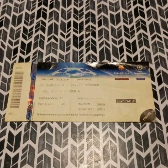 TICKET SIN CORTAR Ucl Fc Barcelona Bayern Munich 2009 Leo Messi 2 Goles ...