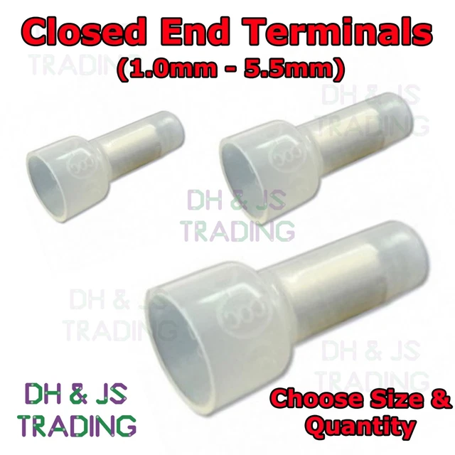 CLOSED END TERMINALS Electrical Audio Auto Speaker Crimp Wire Connector ...