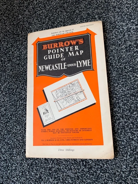 VINTAGE BURROWS POINTER Guide Map Of Newcastle & Lyme EUR 15,88 ...