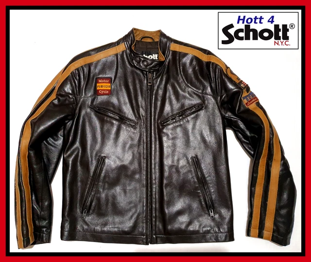 BEAUTIFUL RARE NWOT SCHOTT Dark Brown Leather Jacket LC BL81 ...