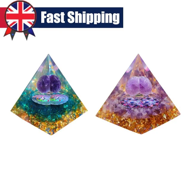 ORGONE PYRAMID ENERGY Generator Healing Crystal Pyramid for Yoga Reiki ...