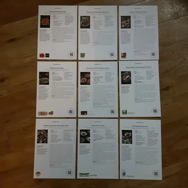 SET OF NINE Waitrose Recipe Cards - January 2025 £1.76 - PicClick UK