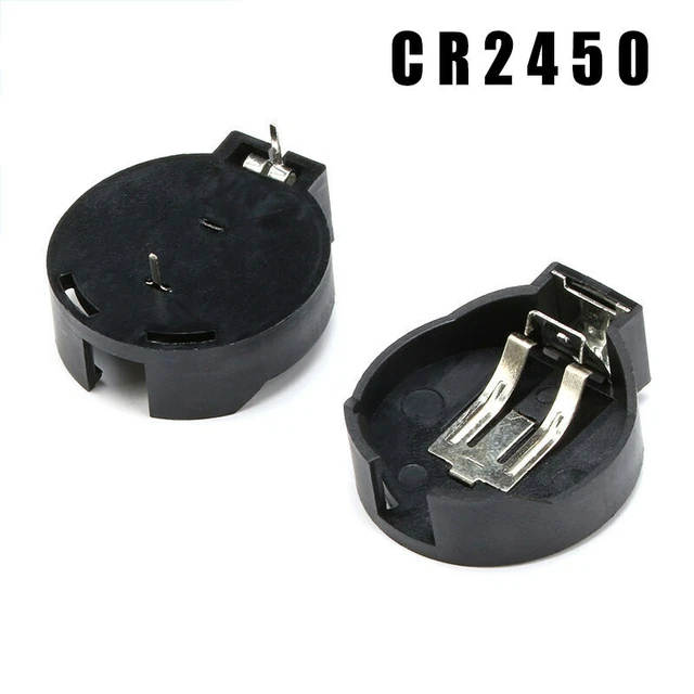 CR2450 BUTTON COIN Cell Battery Socket Holder Case Storage Plastic Box ...