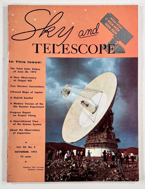 1972 NOV SKY & TELESCOPE Infrared Jupiter Maps VIKING EXPERIMENTS Solar ...