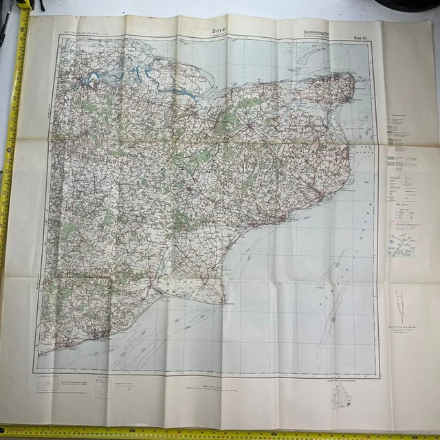 ORIGINAL WW2 GERMAN Army Map of England / Britain - Dover EUR 28,80 ...